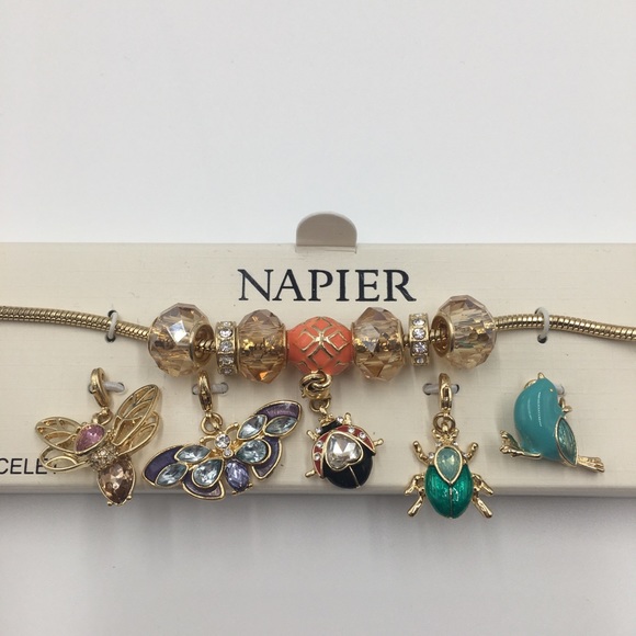 Napier | Jewelry | Napier Changeable Charm Bracelet Ladybug Butterfly ...
